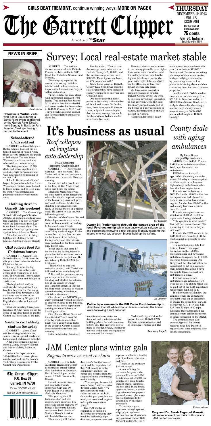 The Garrett Clipper December 19, 2013 by KPC Media Group - Issuu