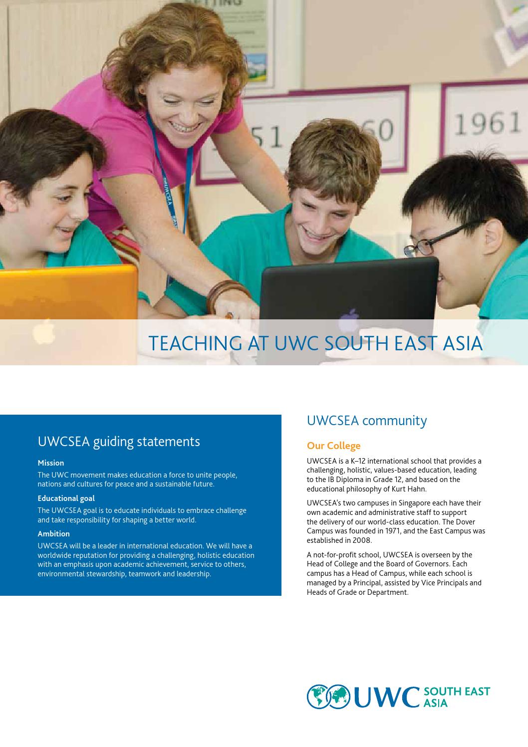 Teaching At Uwc South East Asia By Uwcsea Issuu