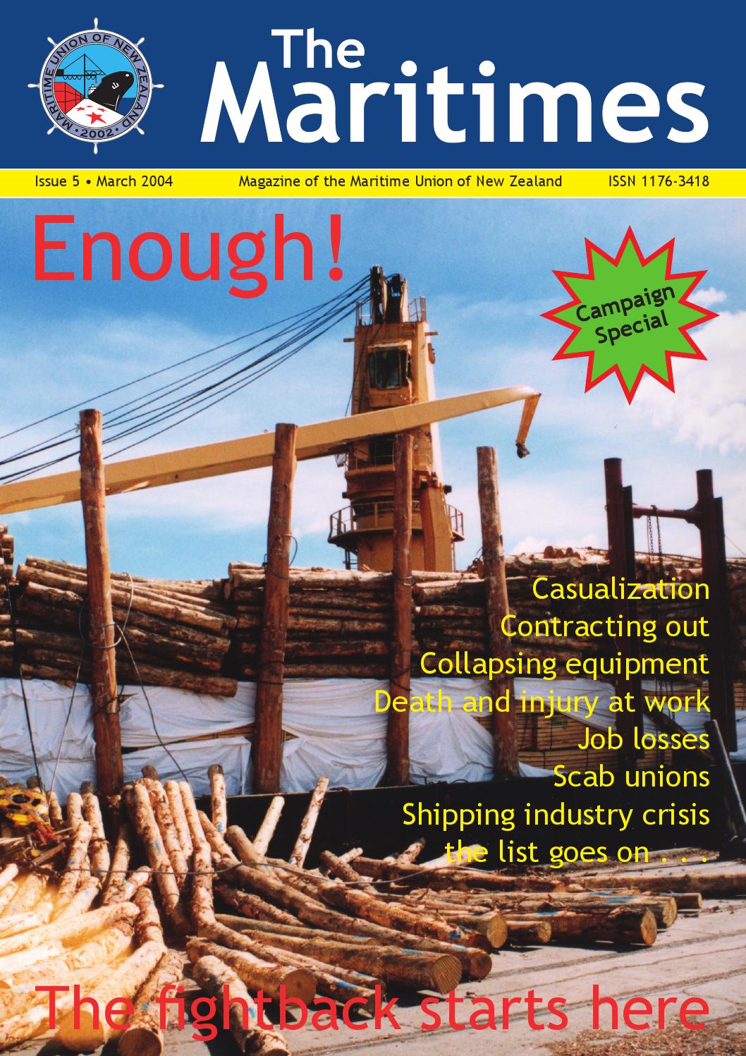 The Maritimes March 2004 by Maritime Union of New Zealand - Issuu