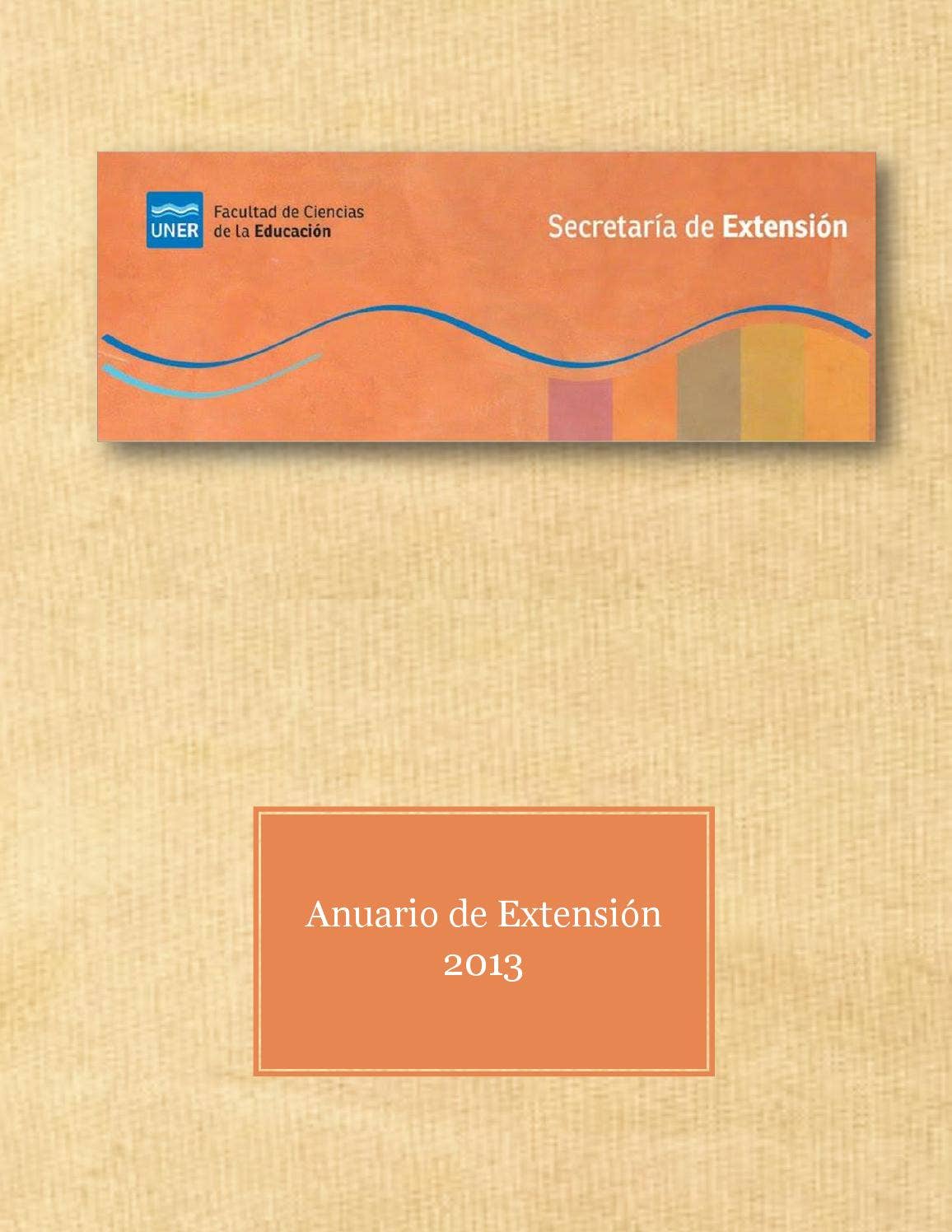 Anuario de Extensión 2013 FCE_UNER by Victoria Rosetti Garro - Issuu