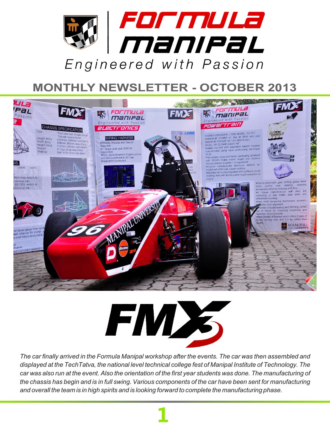 October Newsletter 2013 by Formula Manipal - Issuu