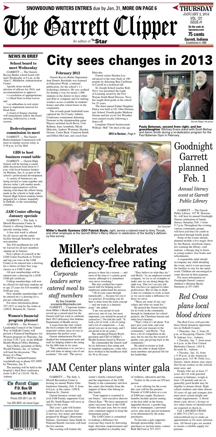 The Garrett Clipper January 2, 2014 by KPC Media Group - Issuu