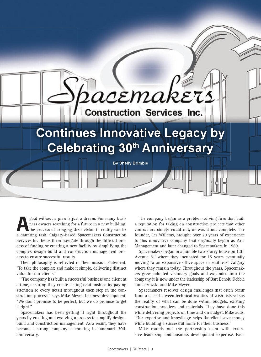 Spacemakers 30th Anniversary by Business in Calgary - Issuu