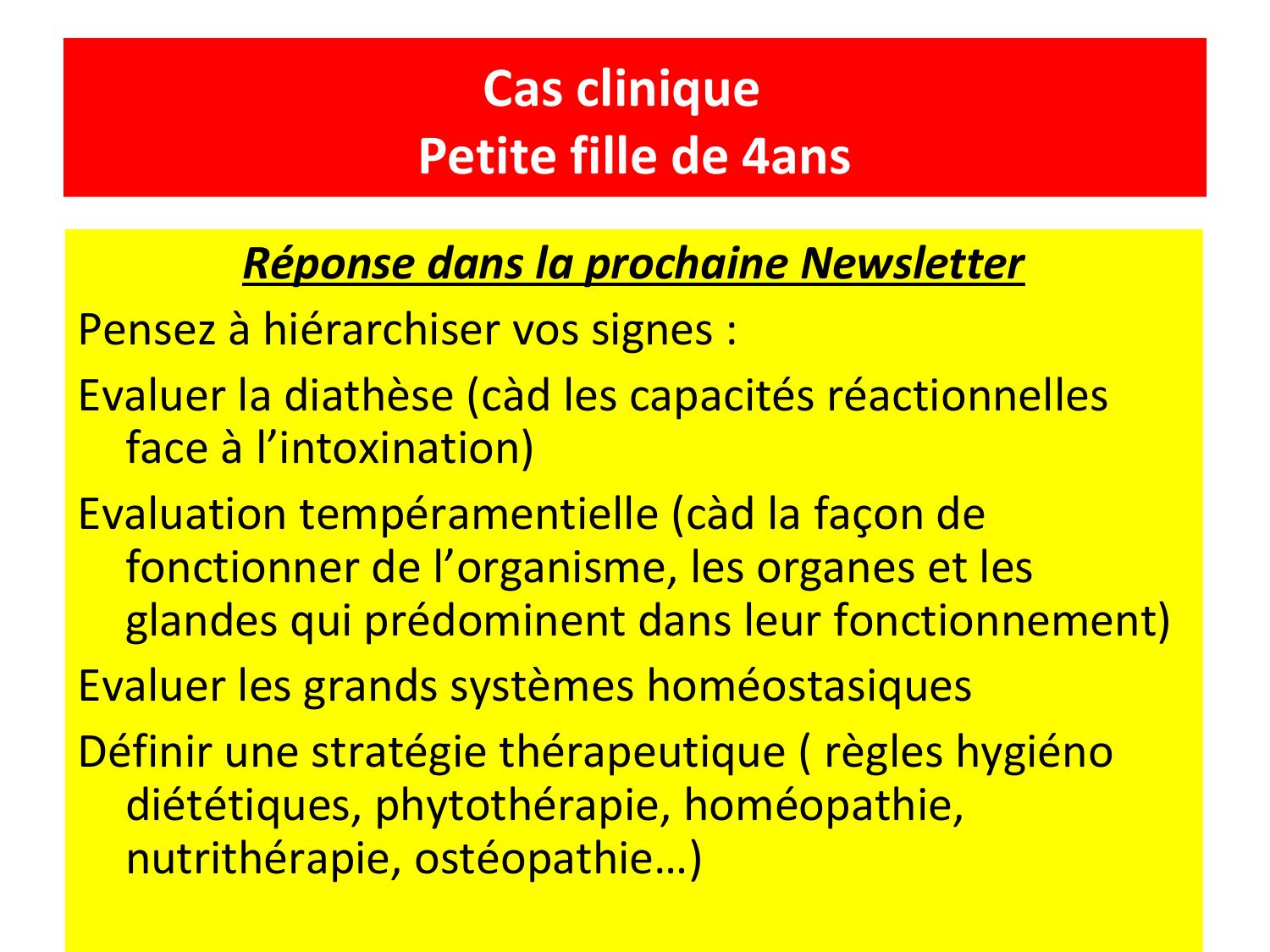 Cas clinique d'une petite fille de 4 ans présentation du cas by NEMI ...