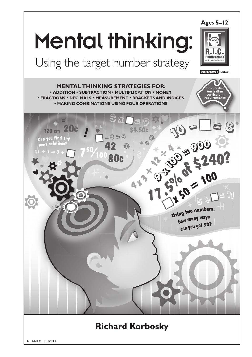 Mental Thinking: Using the Target Number Strategy by Teacher Superstore ...