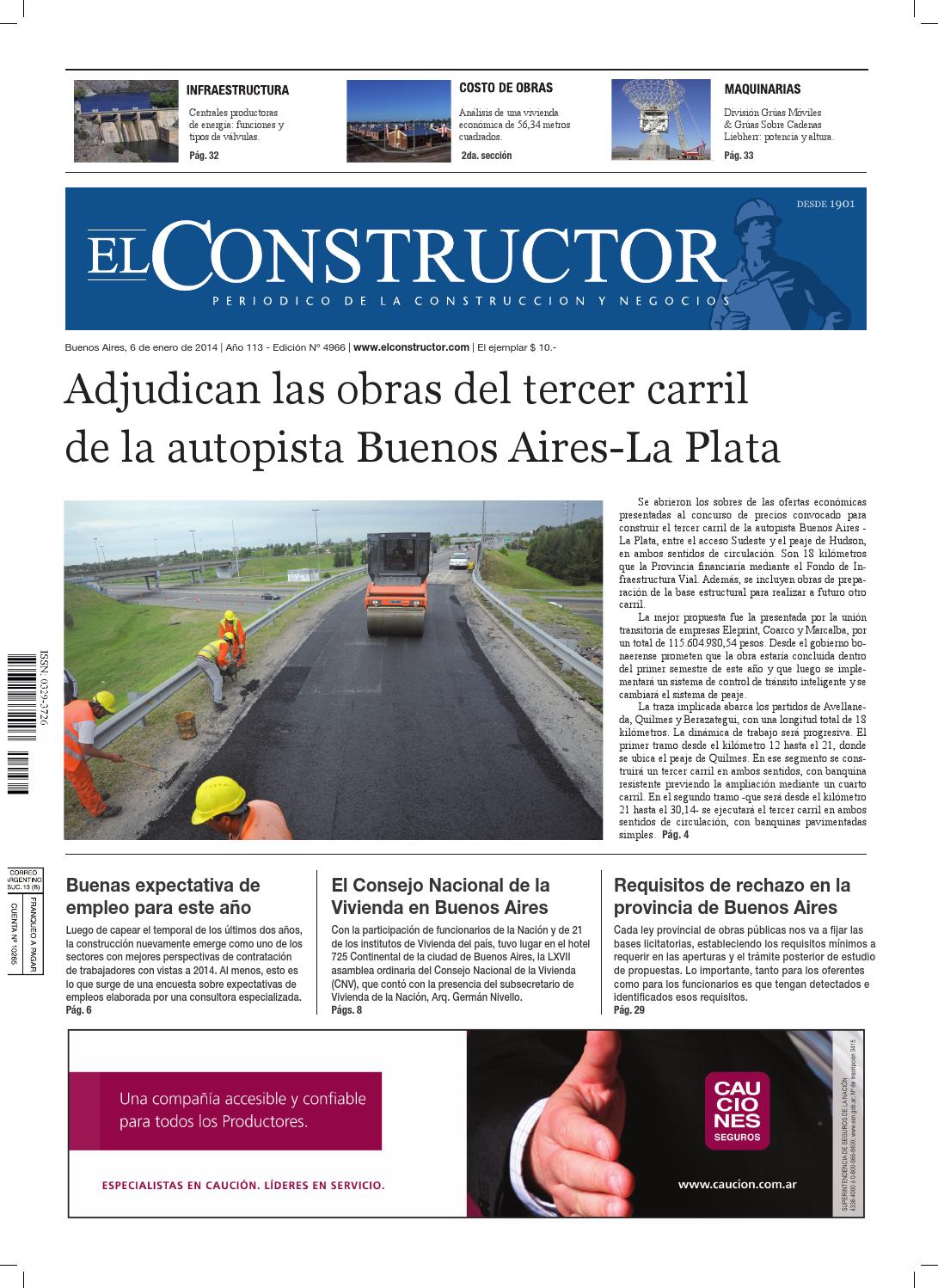 El Constructor 06/01/2014 - Nº 4966 - Año 113 by ELCO Editores - Issuu