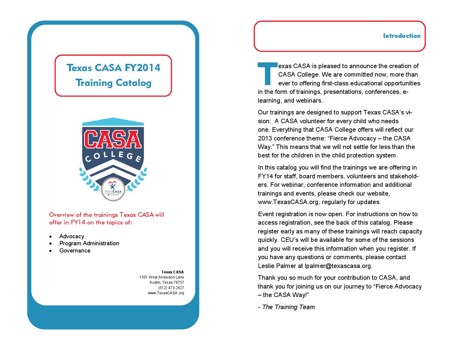FY14 CASA College Catalog by Texas CASA - Issuu