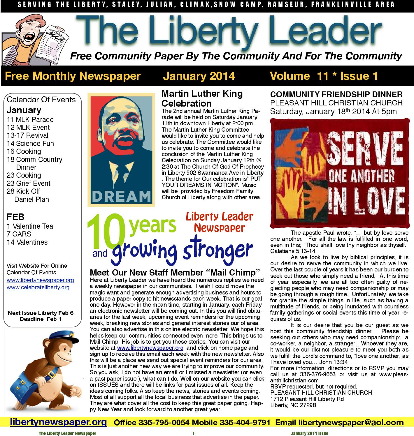 Liberty Leader Newspaper Jan 2014 Edition by Kevin Bowman - Issuu