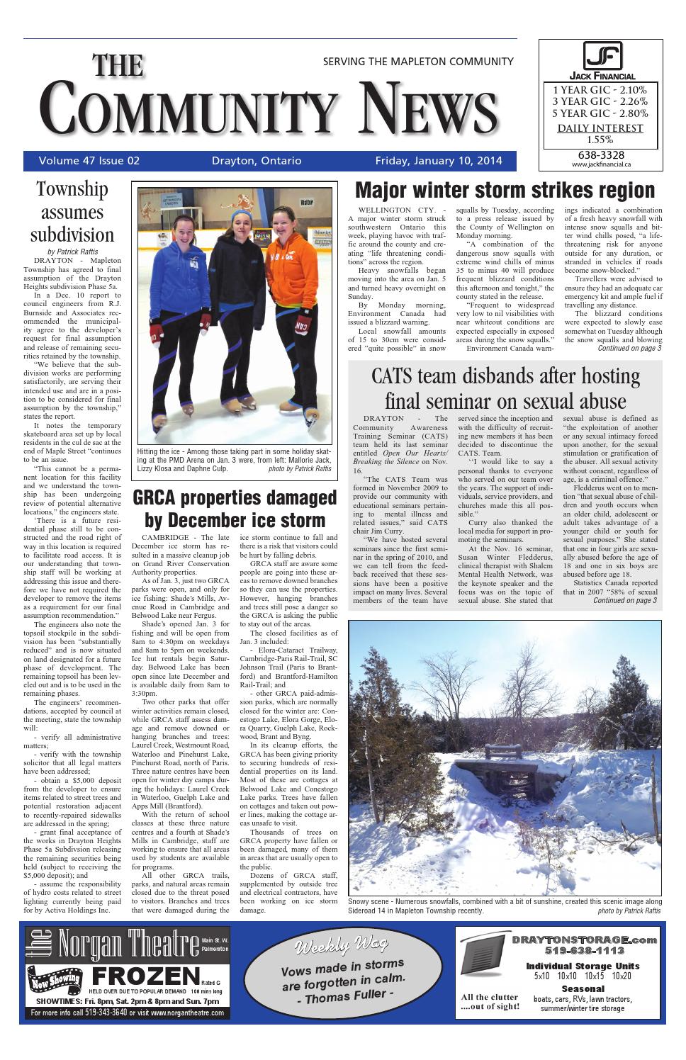 Drayton Community News January 10, 2014 by WHA Publications Ltd. - Issuu