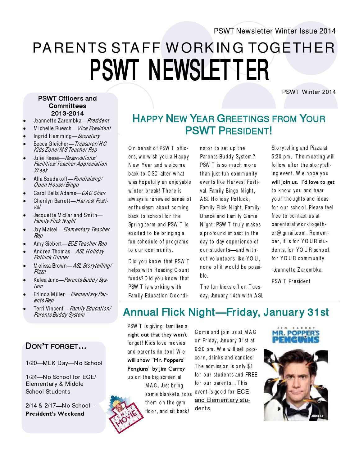 PSWT Newsletter Winter Issue 2014 by California School for the Deaf ...