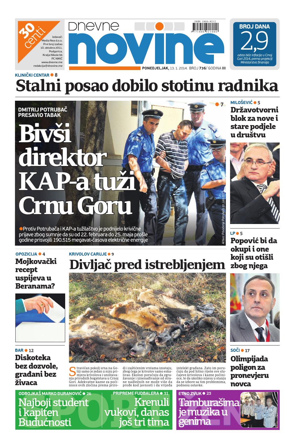 Izdanje 13. januar 2014. by Dnevne Novine - Issuu
