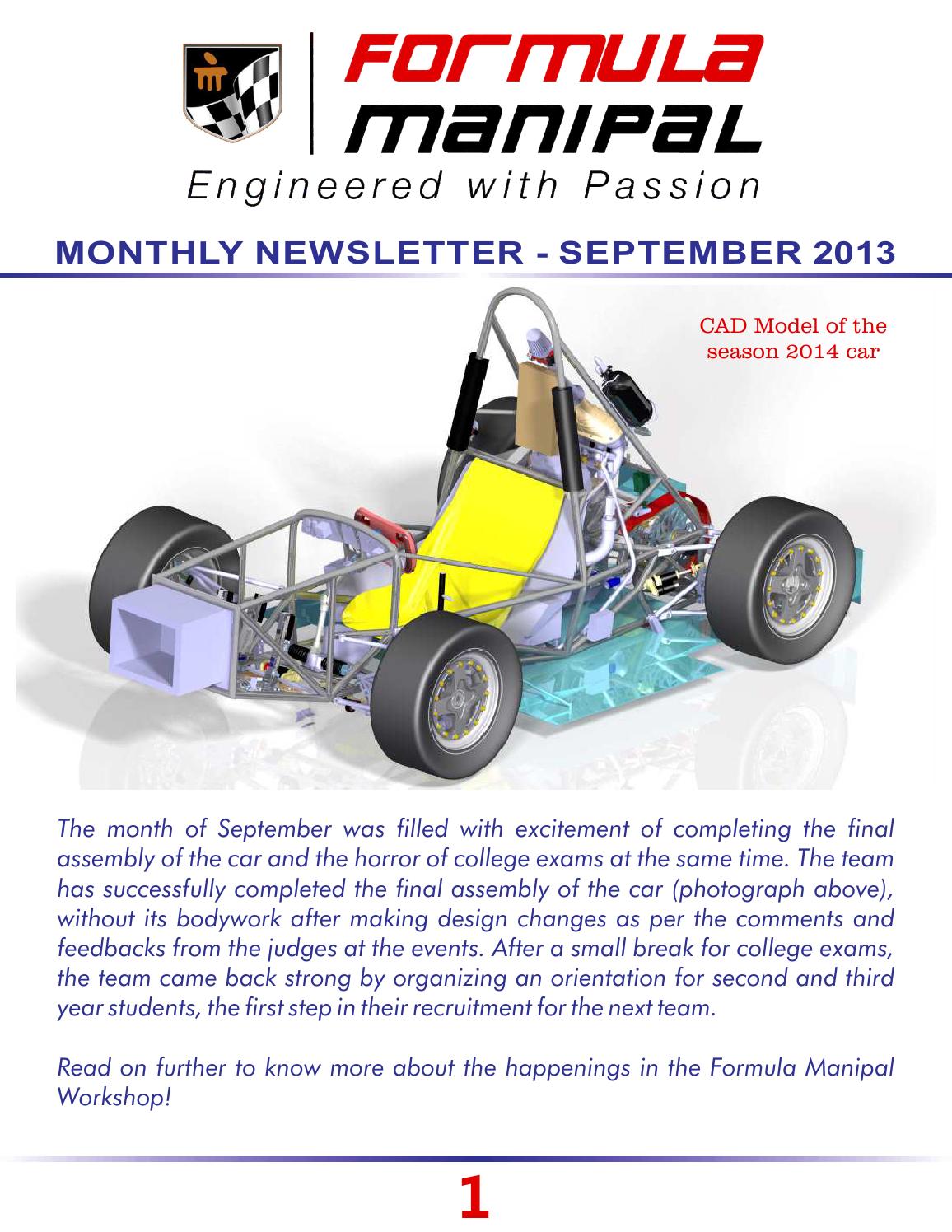 Formula Monthly - September Newsletter 2013 by Formula Manipal - Issuu