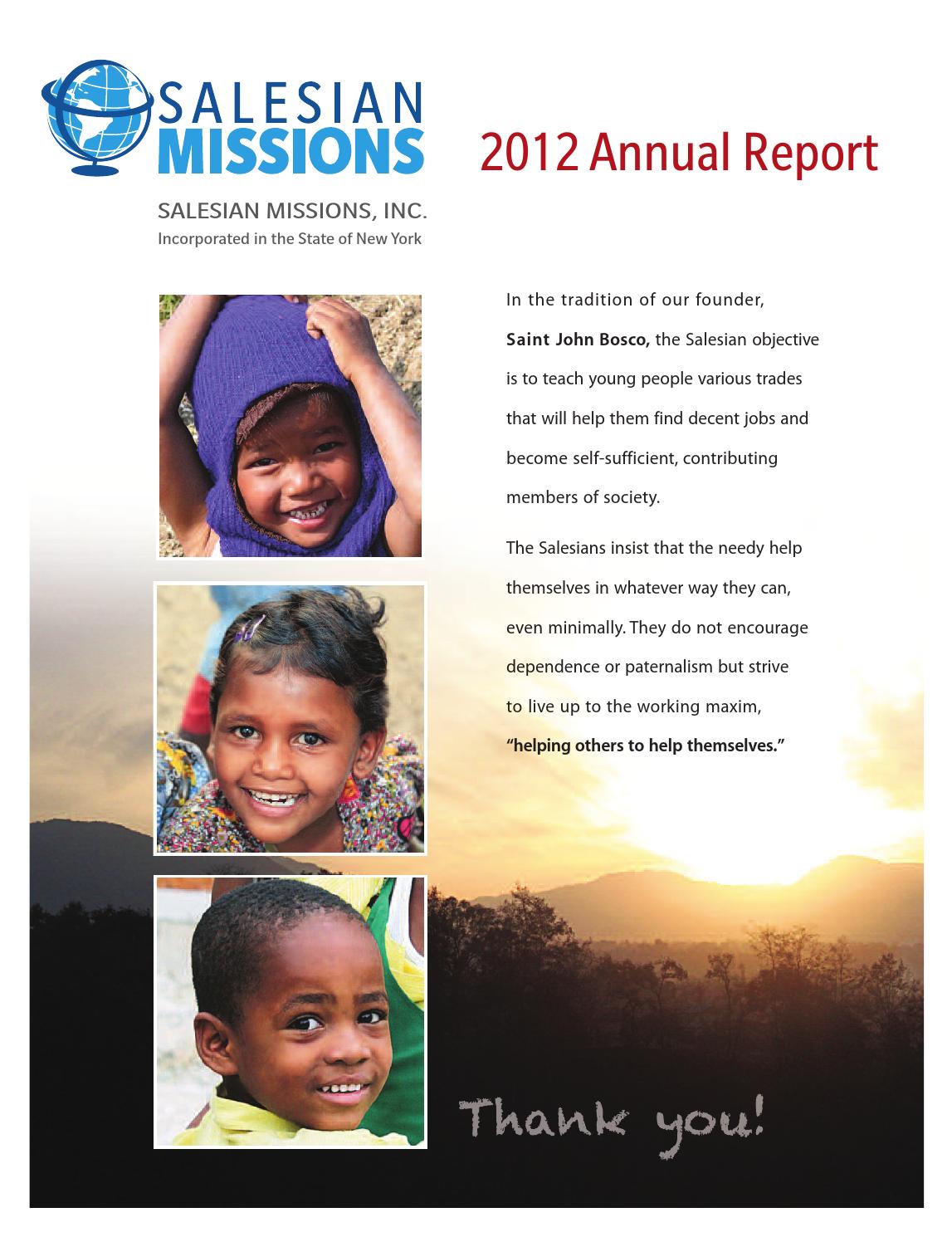 Salesian Missions 2012 Annual Report by Salesian Missions - Issuu