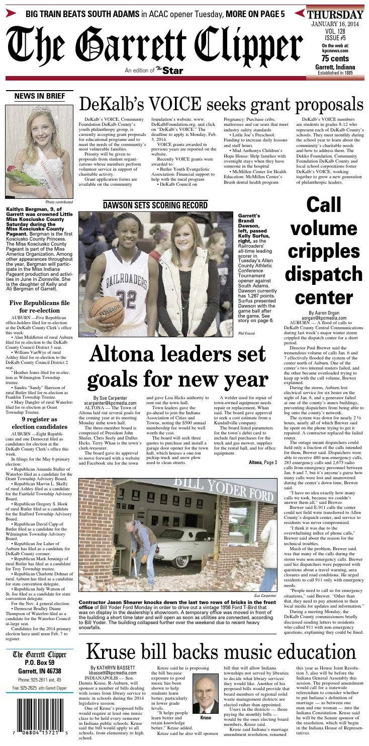 The Garrett Clipper January 16, 2014 by KPC Media Group - Issuu