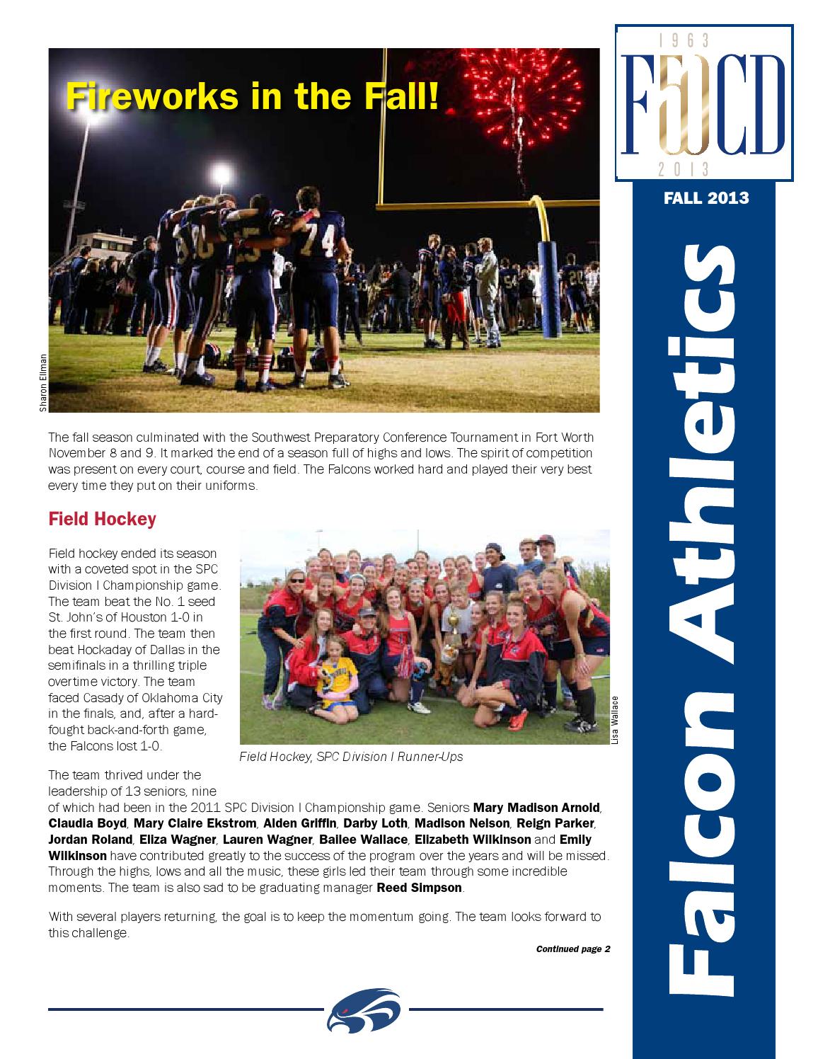 FWCD Athletics Newsletter - Fall 2013 by Fort Worth Country Day - Issuu