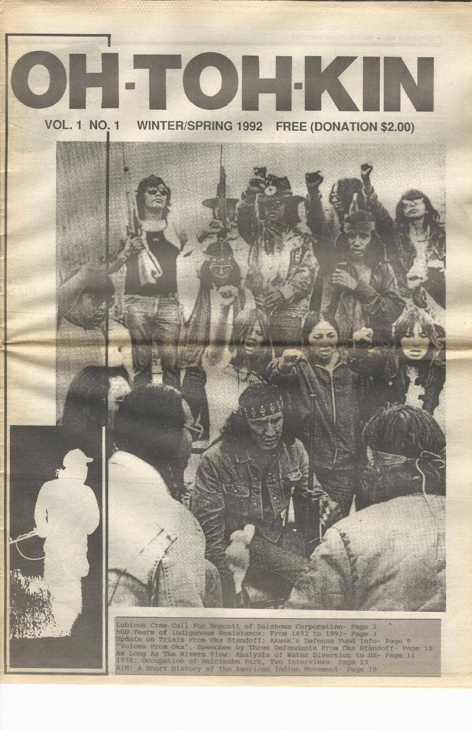 Oh-Toh-Kin, Vol 1, No. 1 Winter/Spring 1992 by Arm The Spirit - Issuu