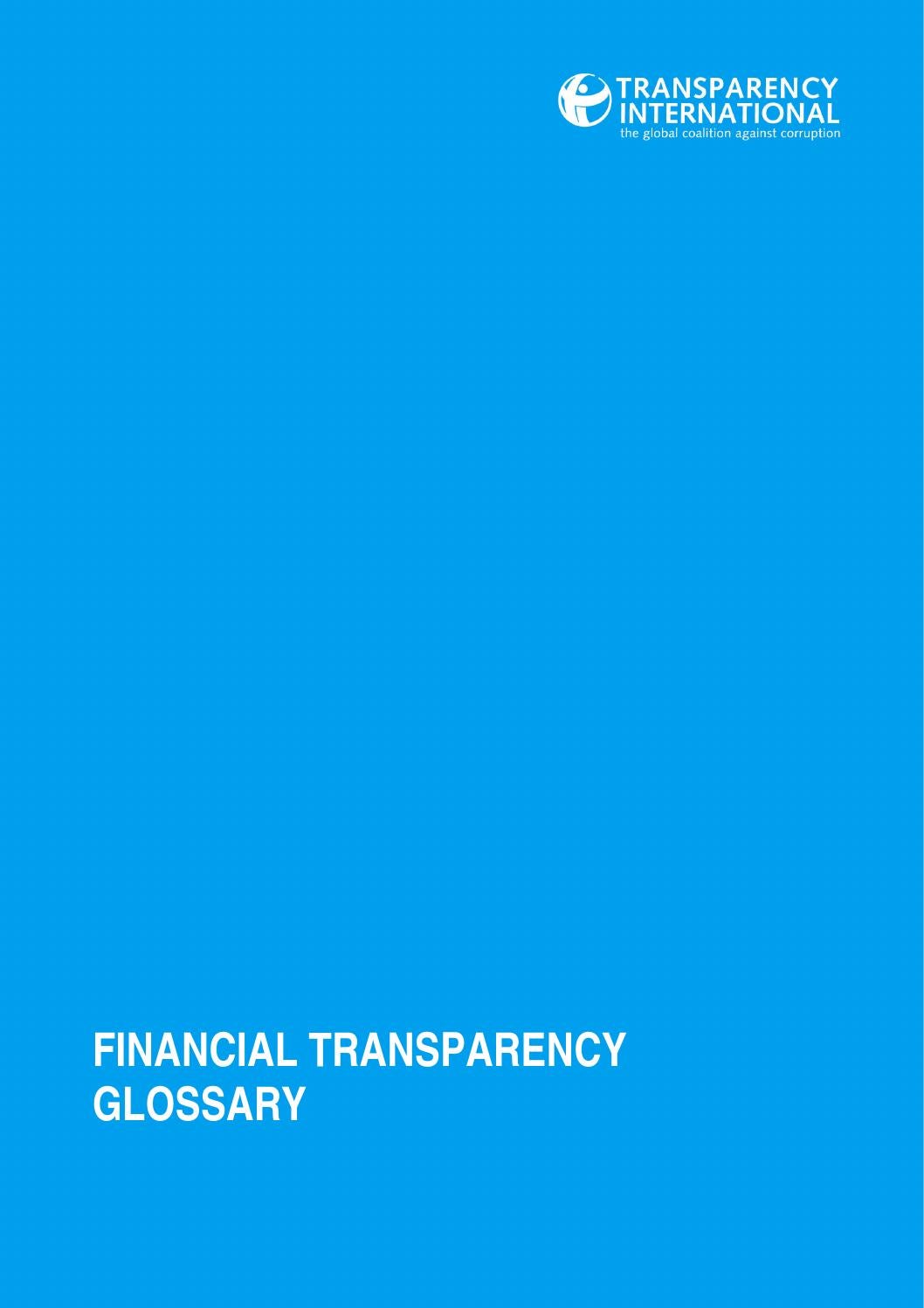 Financial Transparency Glossary by Transparency International - Issuu