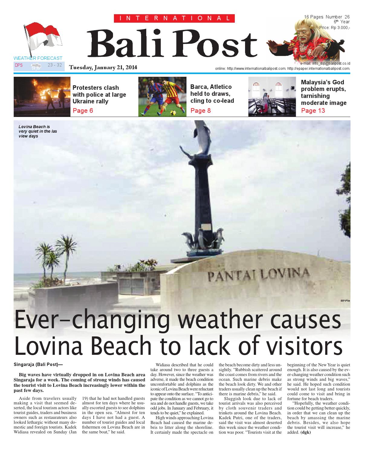 Edisi 21 Januari 2014 | International Bali Post by e-Paper KMB - Issuu