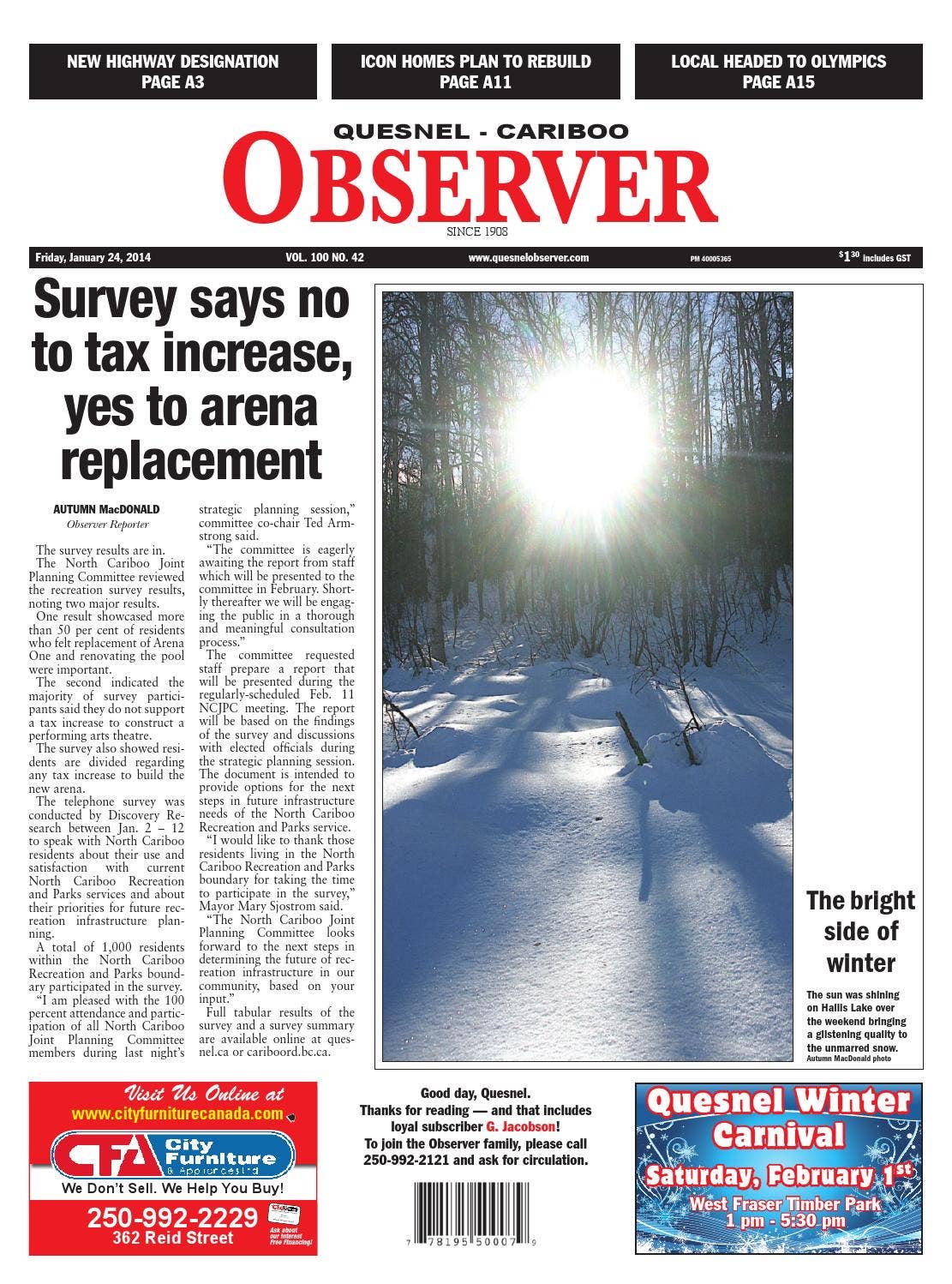 Quesnel Cariboo Observer, January 24, 2014 by Black Press Media Group ...