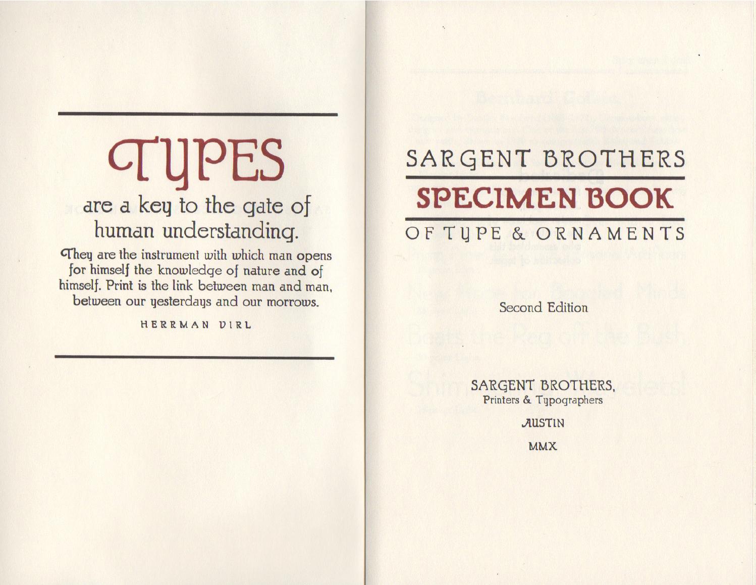 Specimen book by Ben Sargent - Issuu