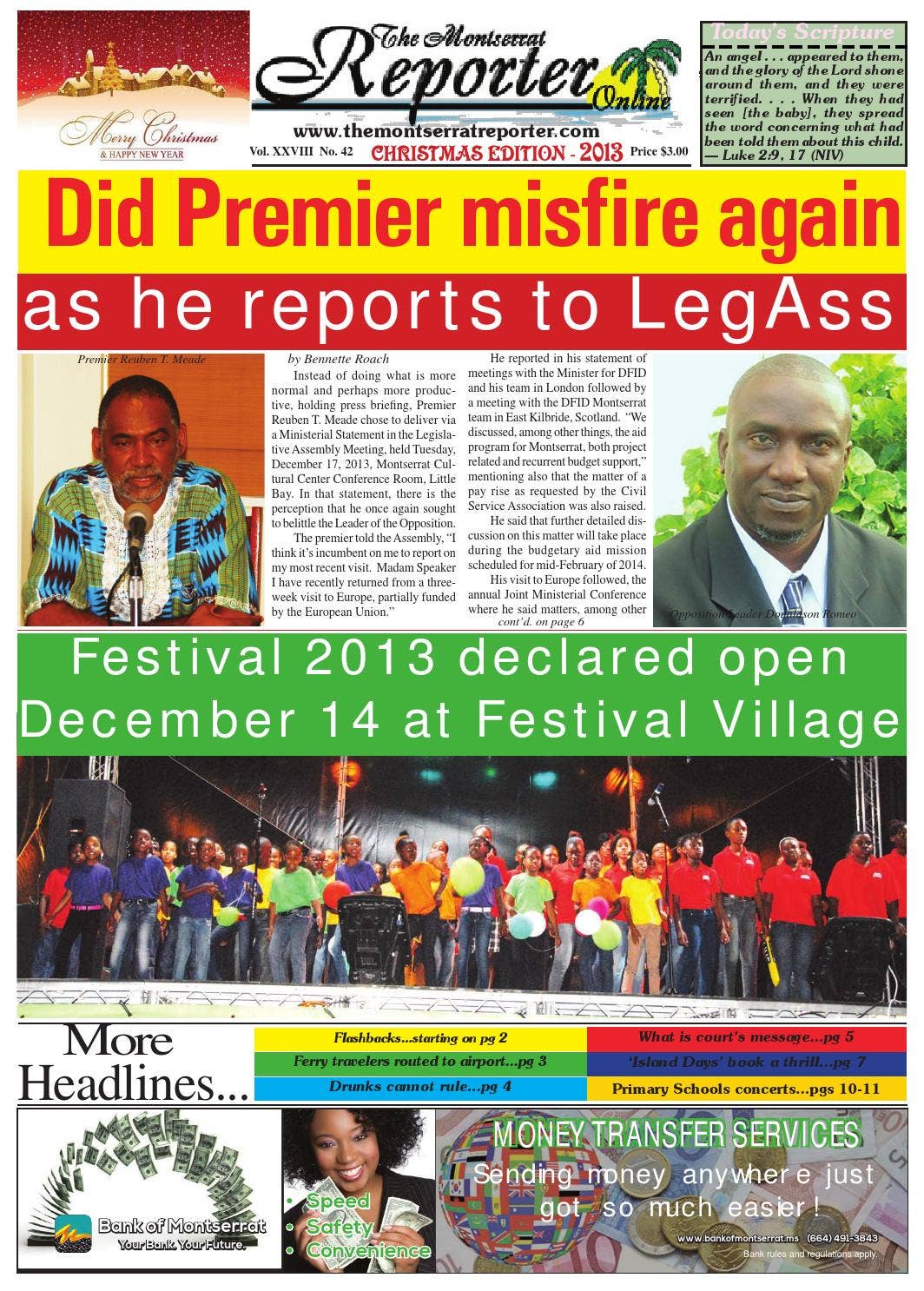 The Montserrat Reporter - December 20 2013 by The Montserrat Reporter ...