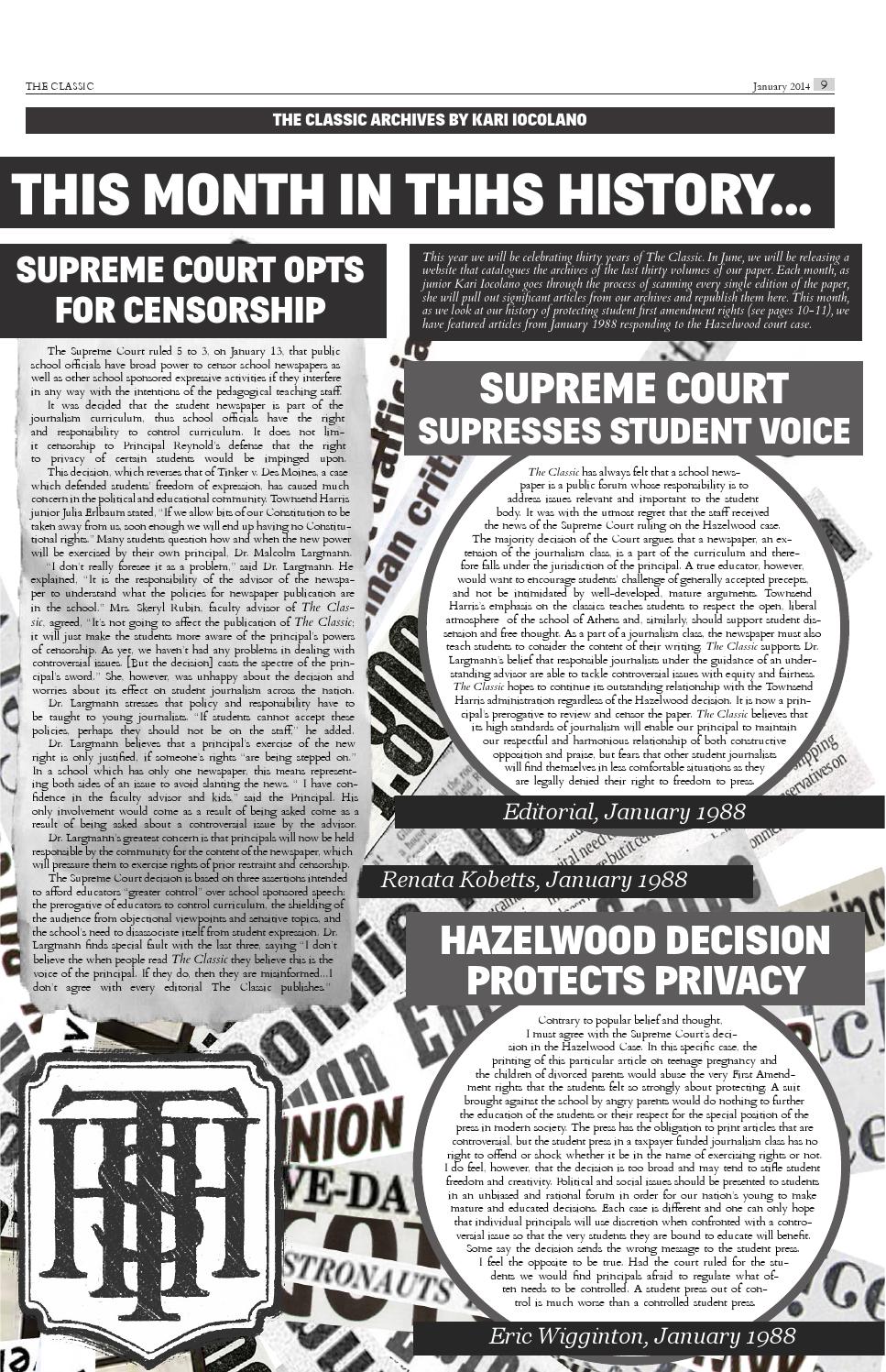 This Month in THHS History by The Classic - Issuu