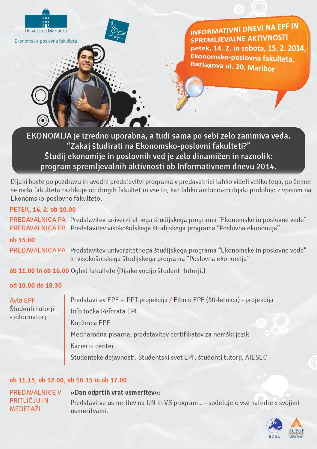 Informativni dnevi EPF 2014 by Ekonomsko-poslovna Fakulteta Maribor - Issuu