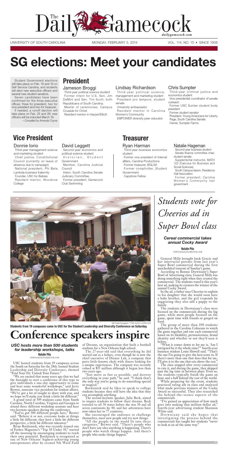The Daily Gamecock 2/3/14 by Garnet Media Group - Issuu