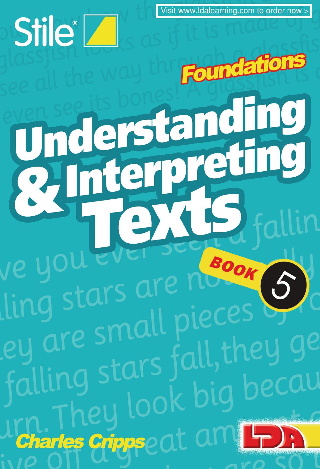 Stile Foundations Understanding & Interpreting Texts Foundation Book 5 ...