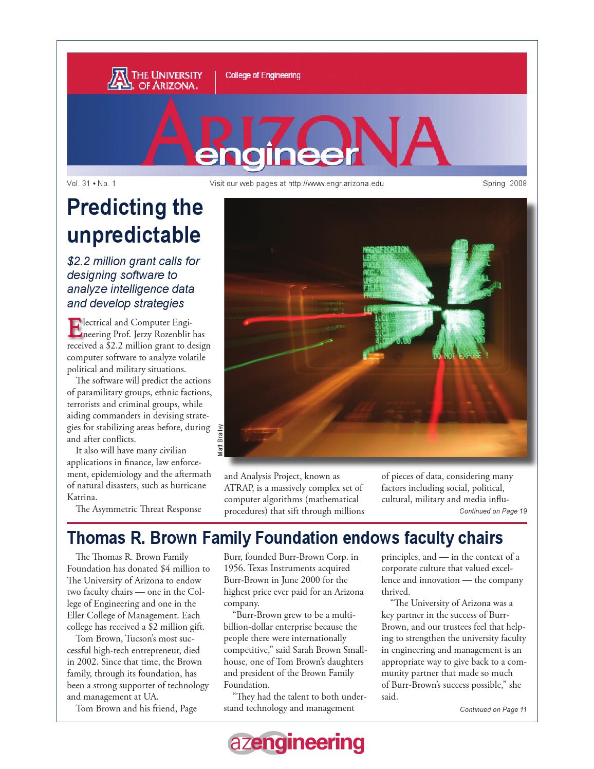 Arizona Engineer | 2008 spring edition by University of Arizona College ...
