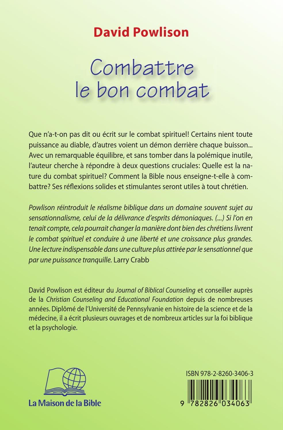 COMBATTRE LE BON COMBAT (MB3406) by La Maison de la Bible - Issuu