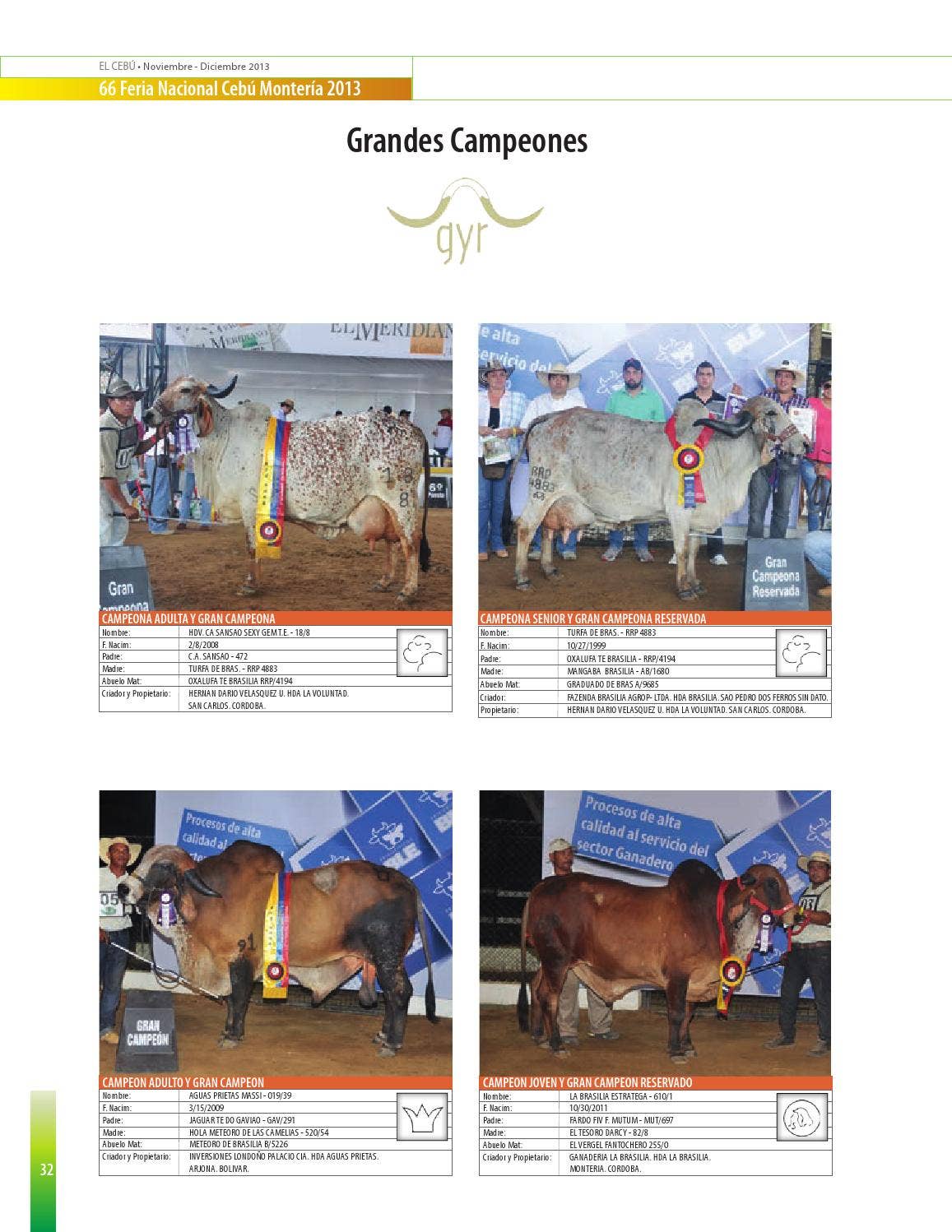 Revista El Cebú # 395 by Asociación Colombiana de Criadores de Ganado ...