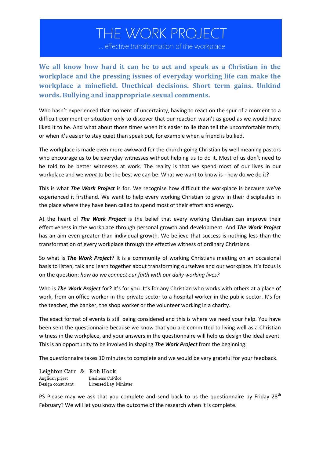 The Work Project by Leighton Carr - Issuu
