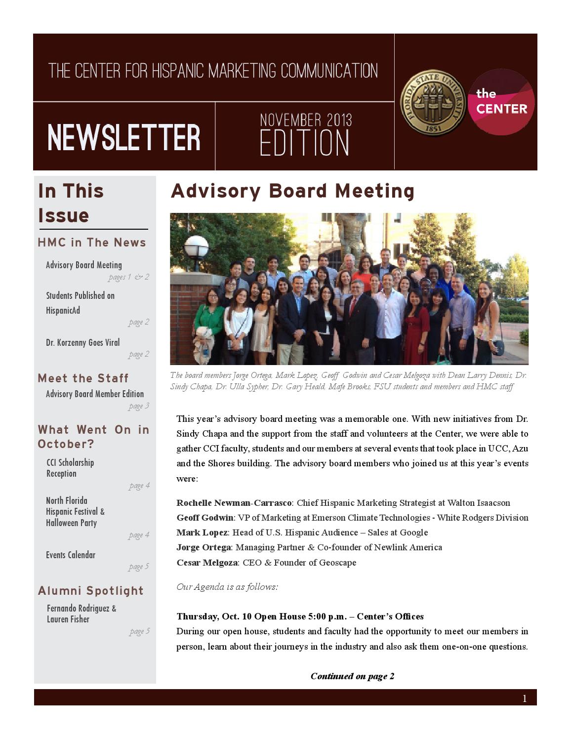 Nov 2013 Newsletter | Center for Hispanic Marketing Communications by ...