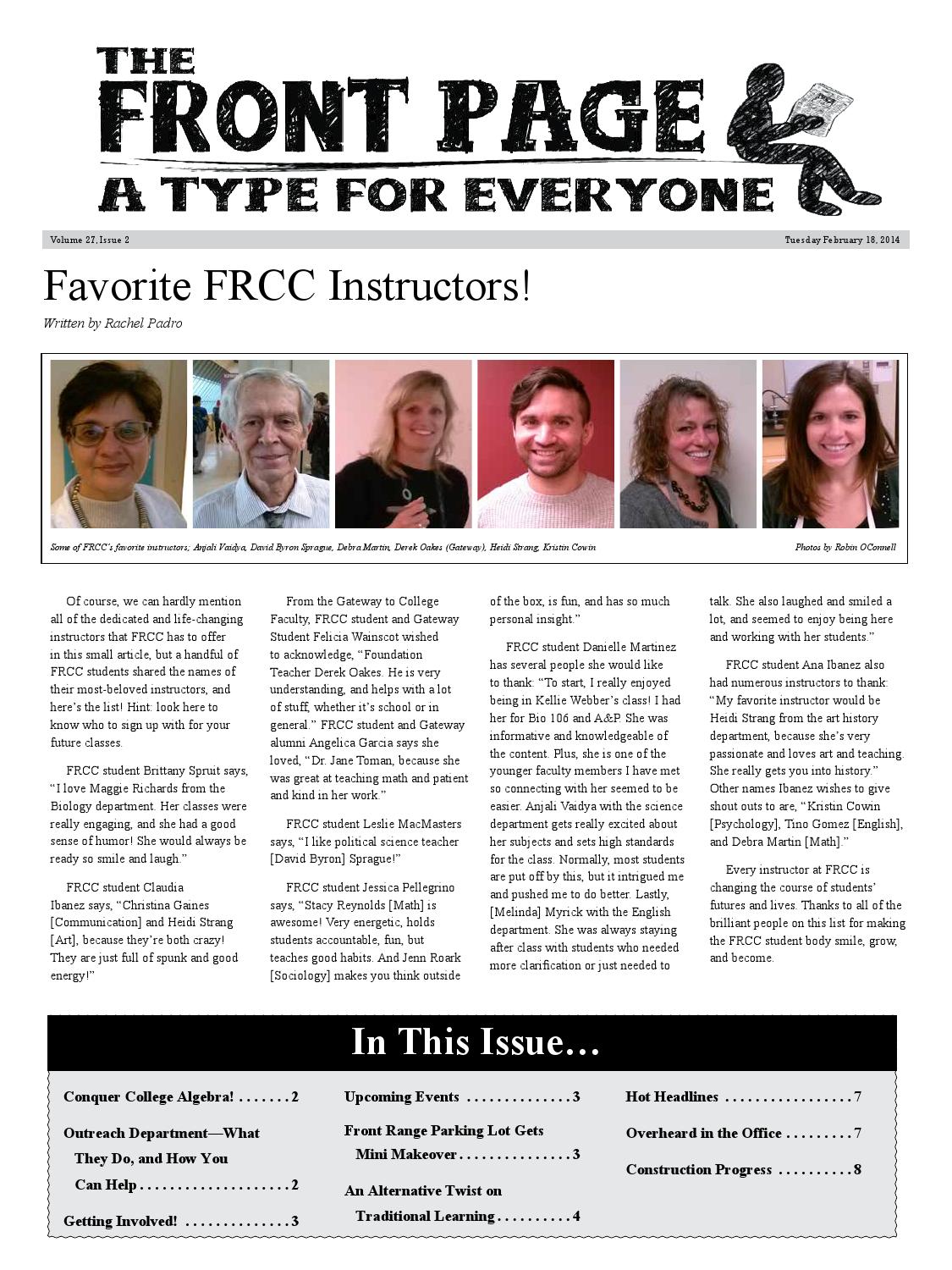 The Front Page 2/18/14 by FrontPage CampusNews - Issuu