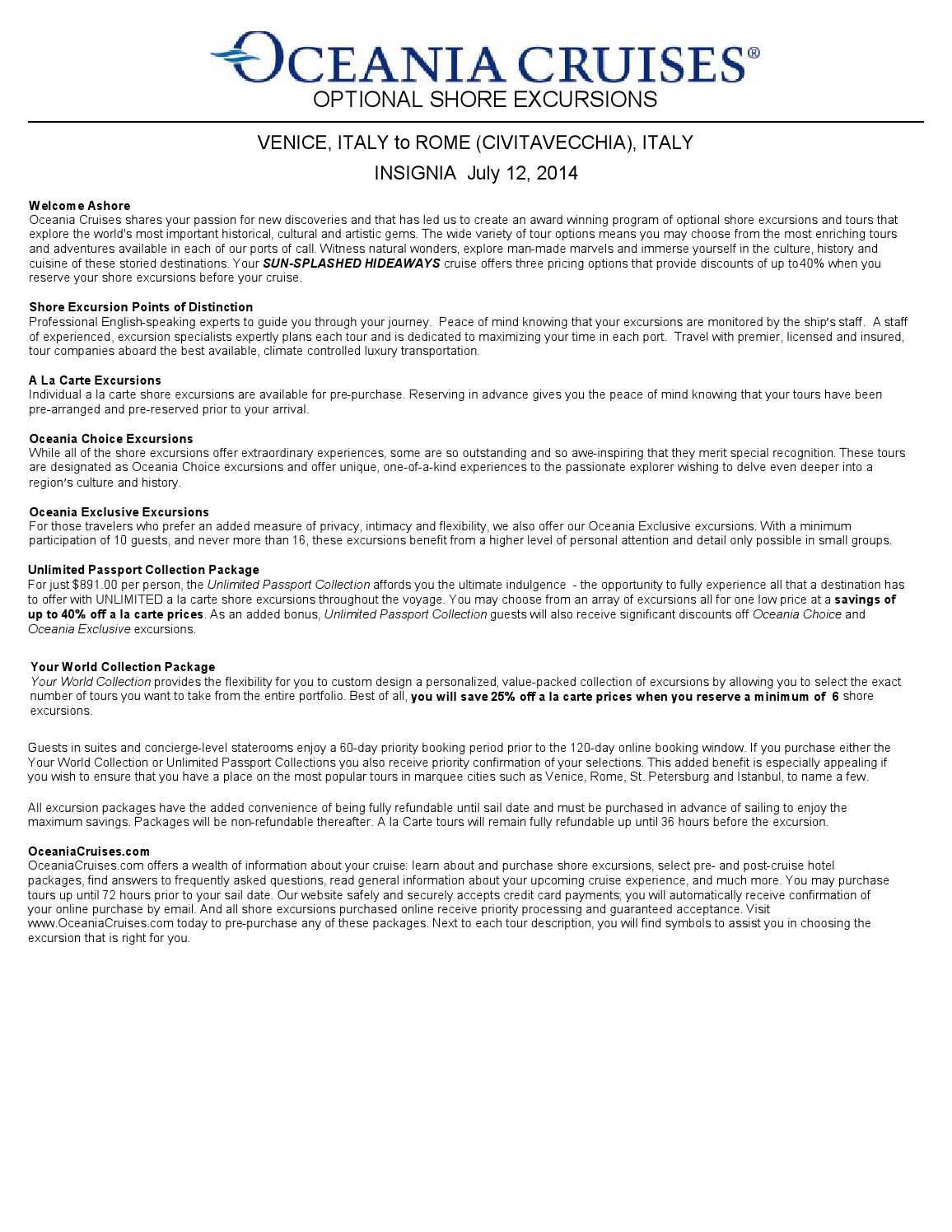 Shoreexcursions insignia july 2014 by Hazel Boone - Issuu