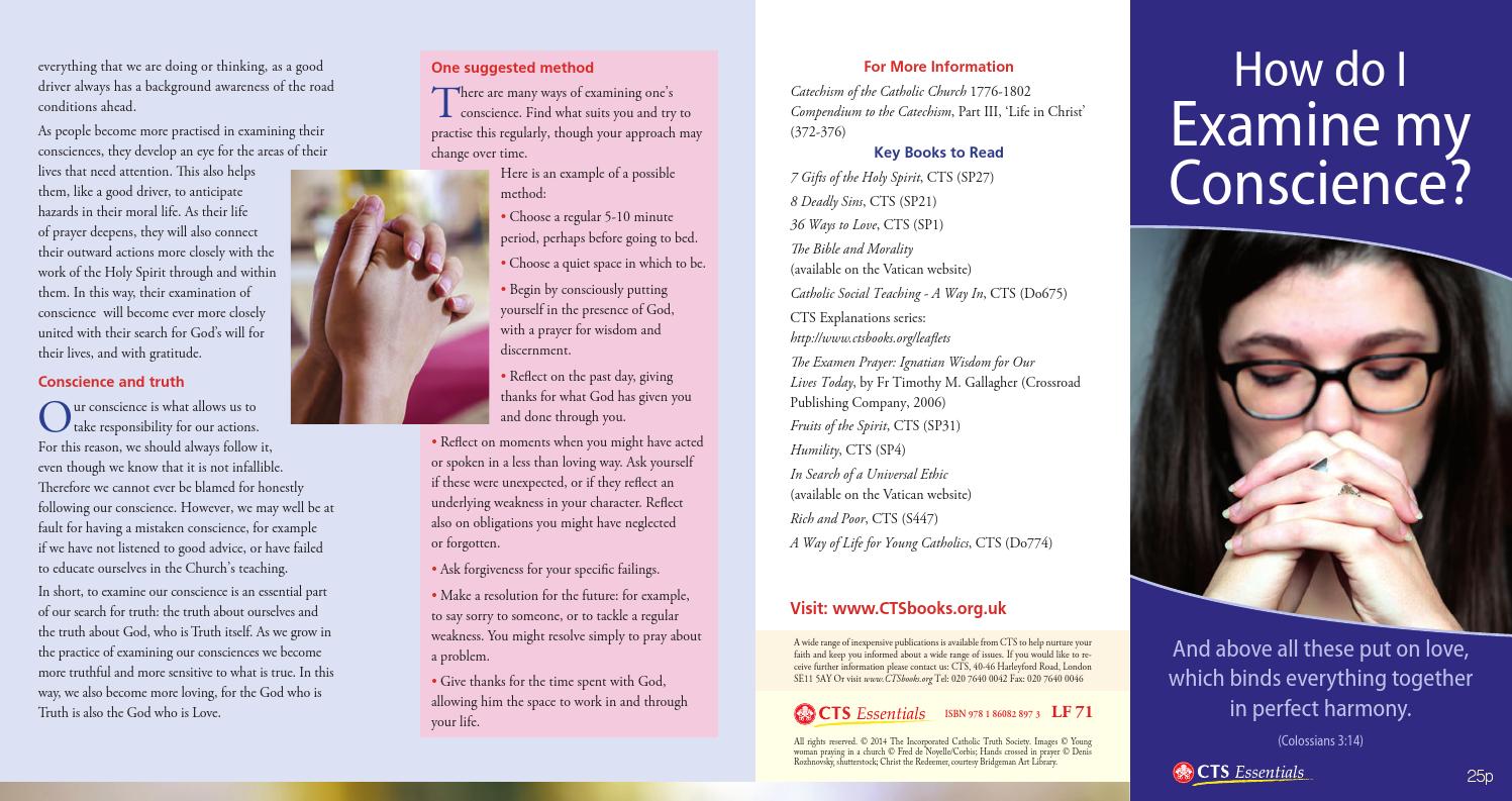 LF71 How do I Examine my Conscience Leaflet by Catholic Truth Society ...