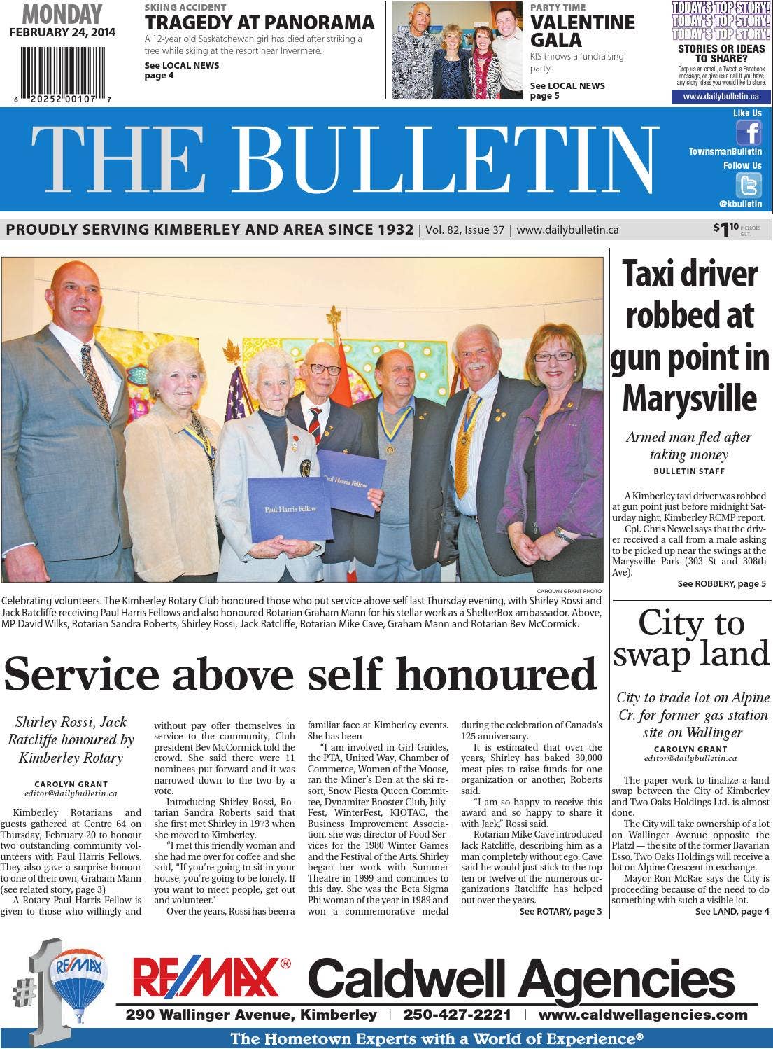Kimberley Daily Bulletin, February 24, 2014 by Black Press Media Group ...