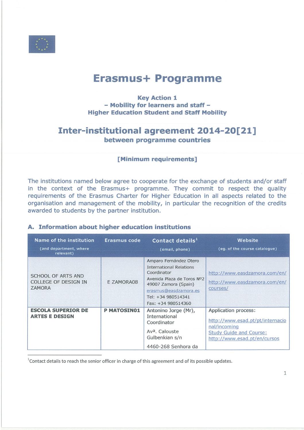 Inter-institutional agreement P MATOSIN01_E ZAMORA08 by Escuela de Arte ...