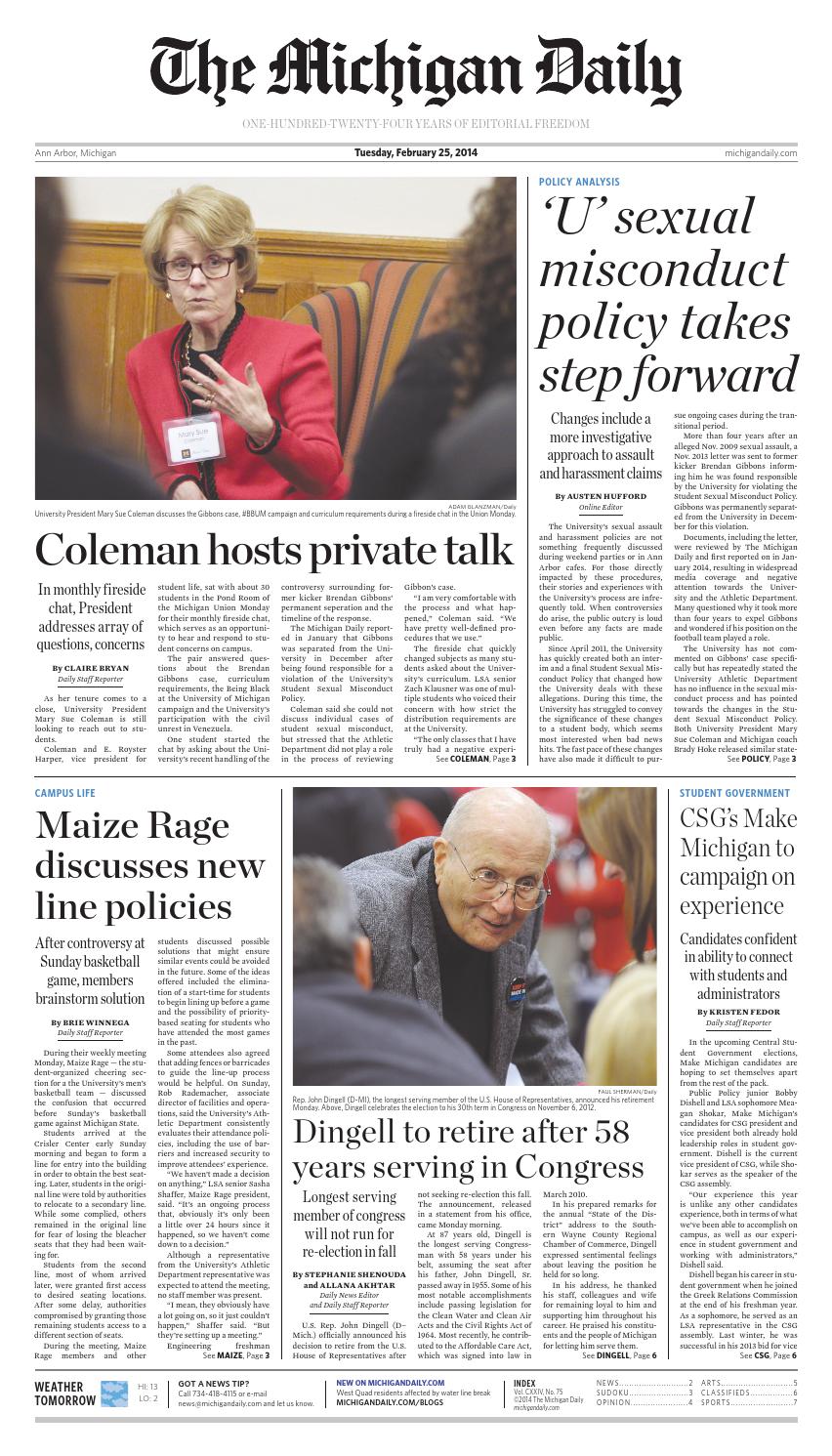 2014-02-25 by The Michigan Daily - Issuu
