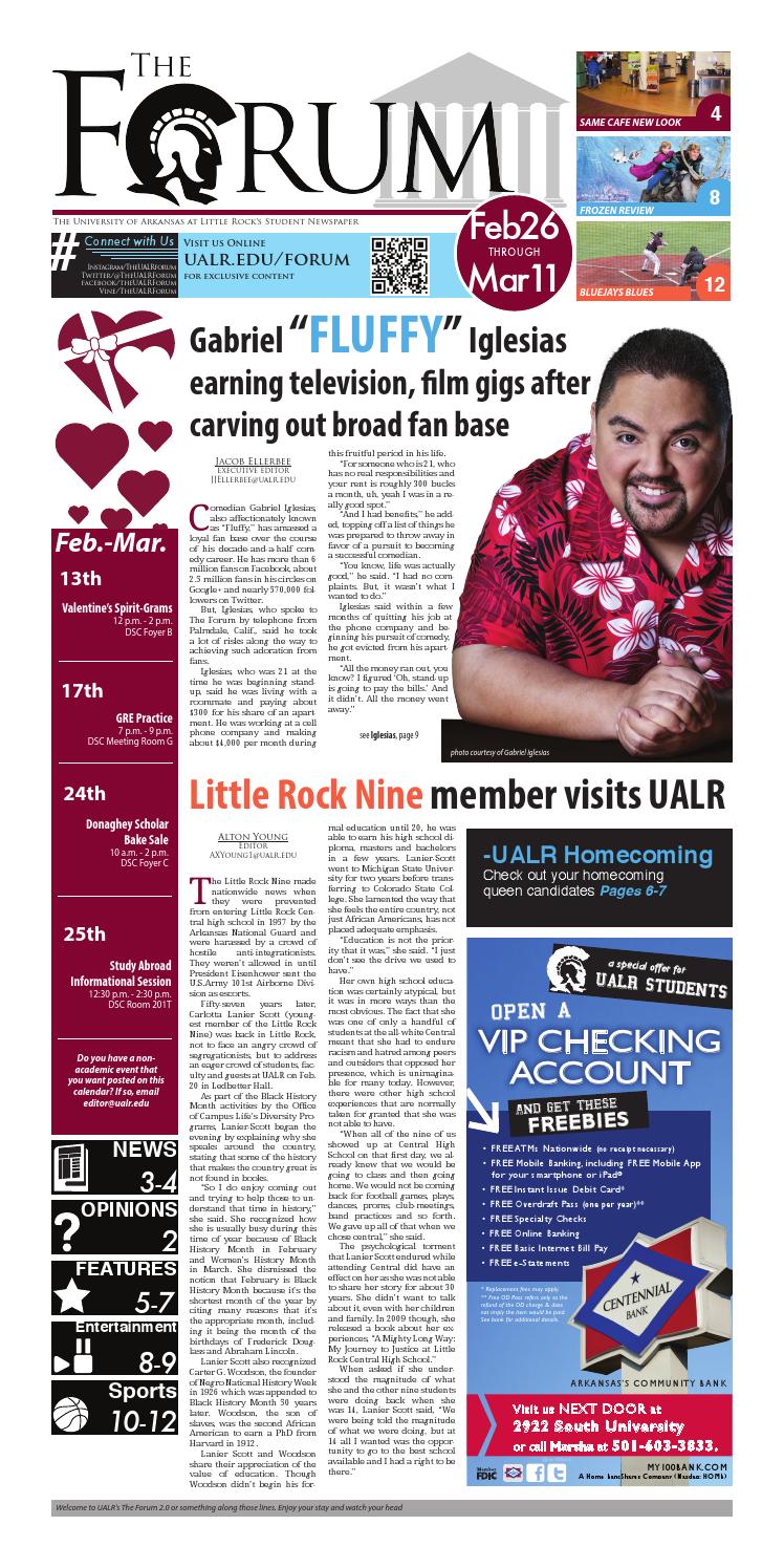 The UALR Forum: Feb. 26 - March 11 by UALR Forum - Issuu