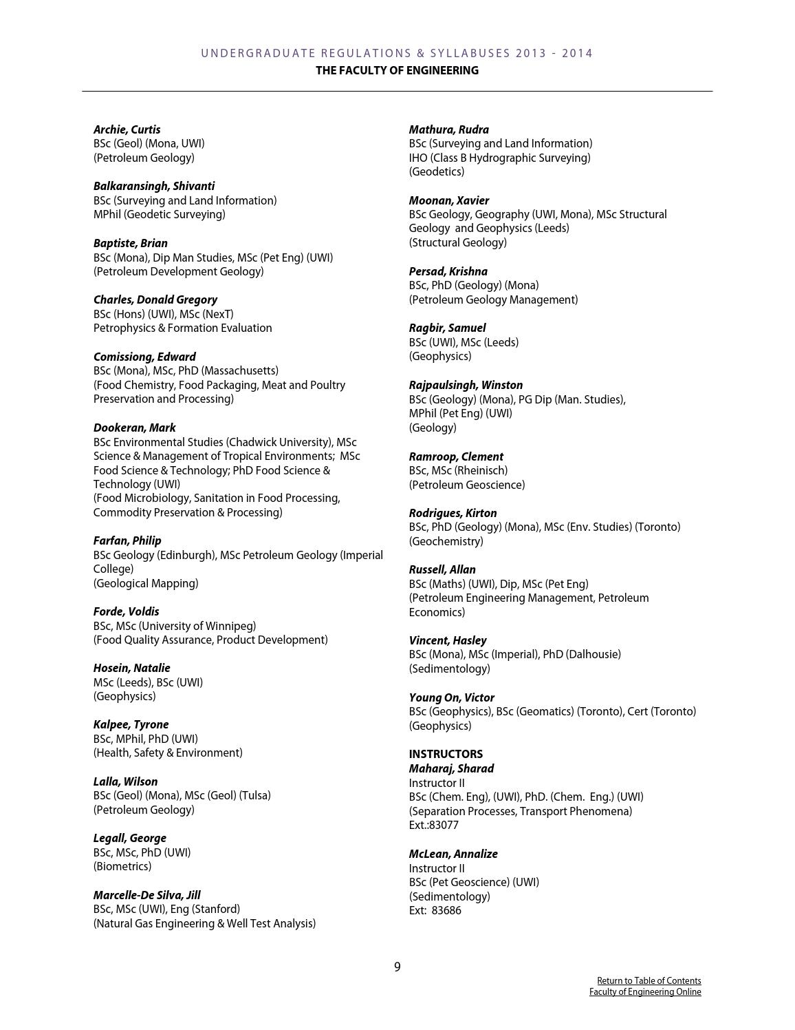 Faculty of Engineering Undergraduate Booklet 2013/2014 by UWI St ...