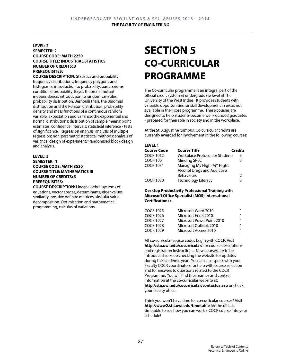 Faculty of Engineering Undergraduate Booklet 2013/2014 by UWI St ...