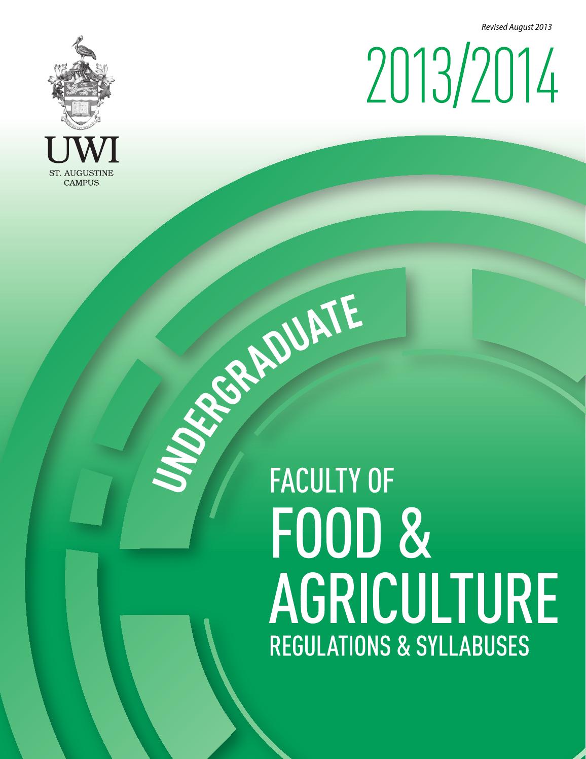 Faculty of Food & Agriculture Undergraduate Booklet 2013 - 2014 by UWI ...