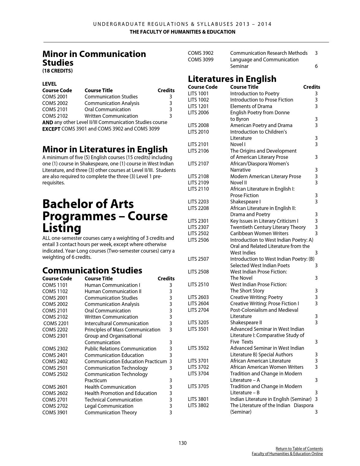Faculty of Humanities & Education Undergraduate Booklet 2013 - 2014 by ...