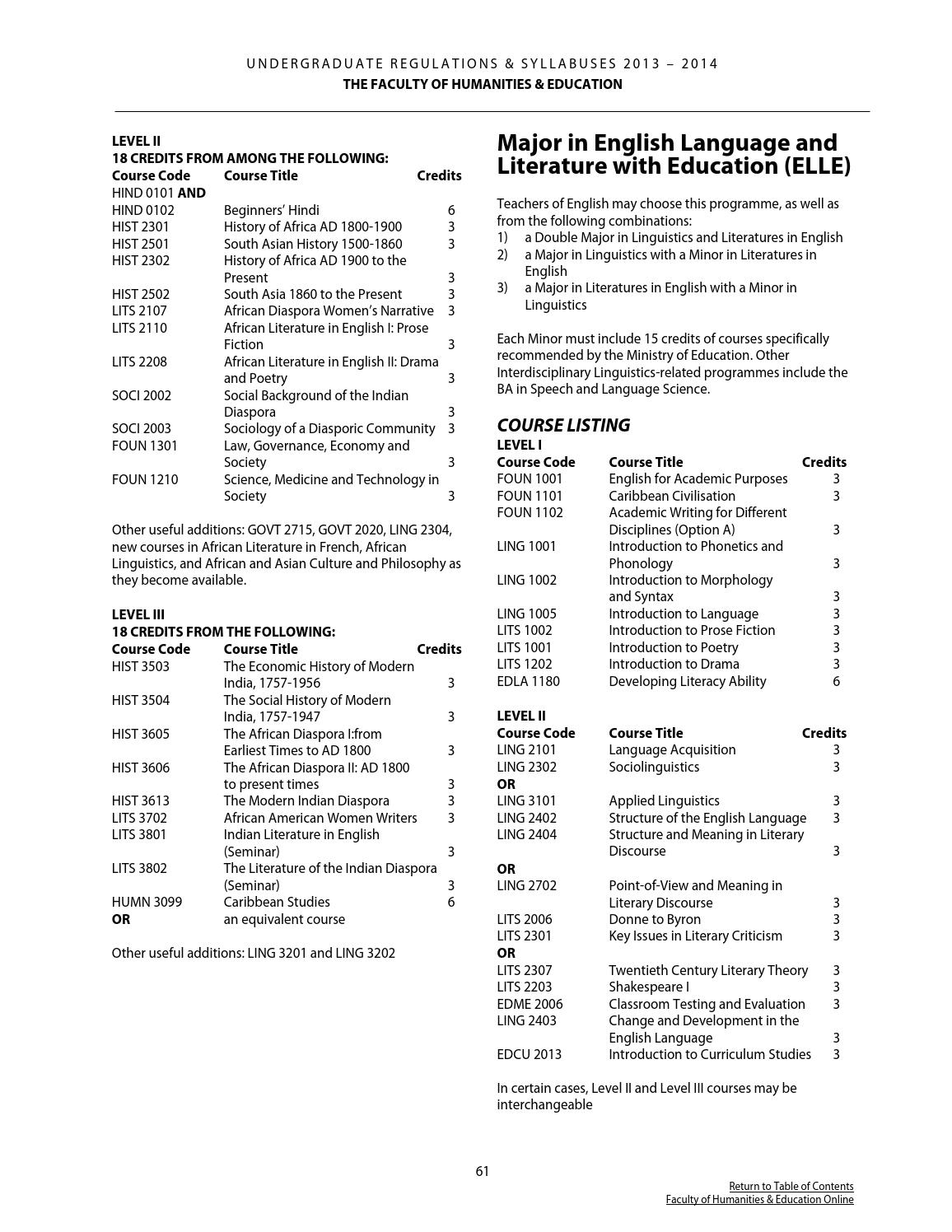 Faculty of Humanities & Education Undergraduate Booklet 2013 - 2014 by ...