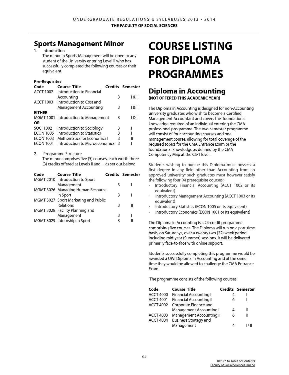 Faculty of Social Sciences Undergraduate Booklet 2013 - 2014 by UWI St ...