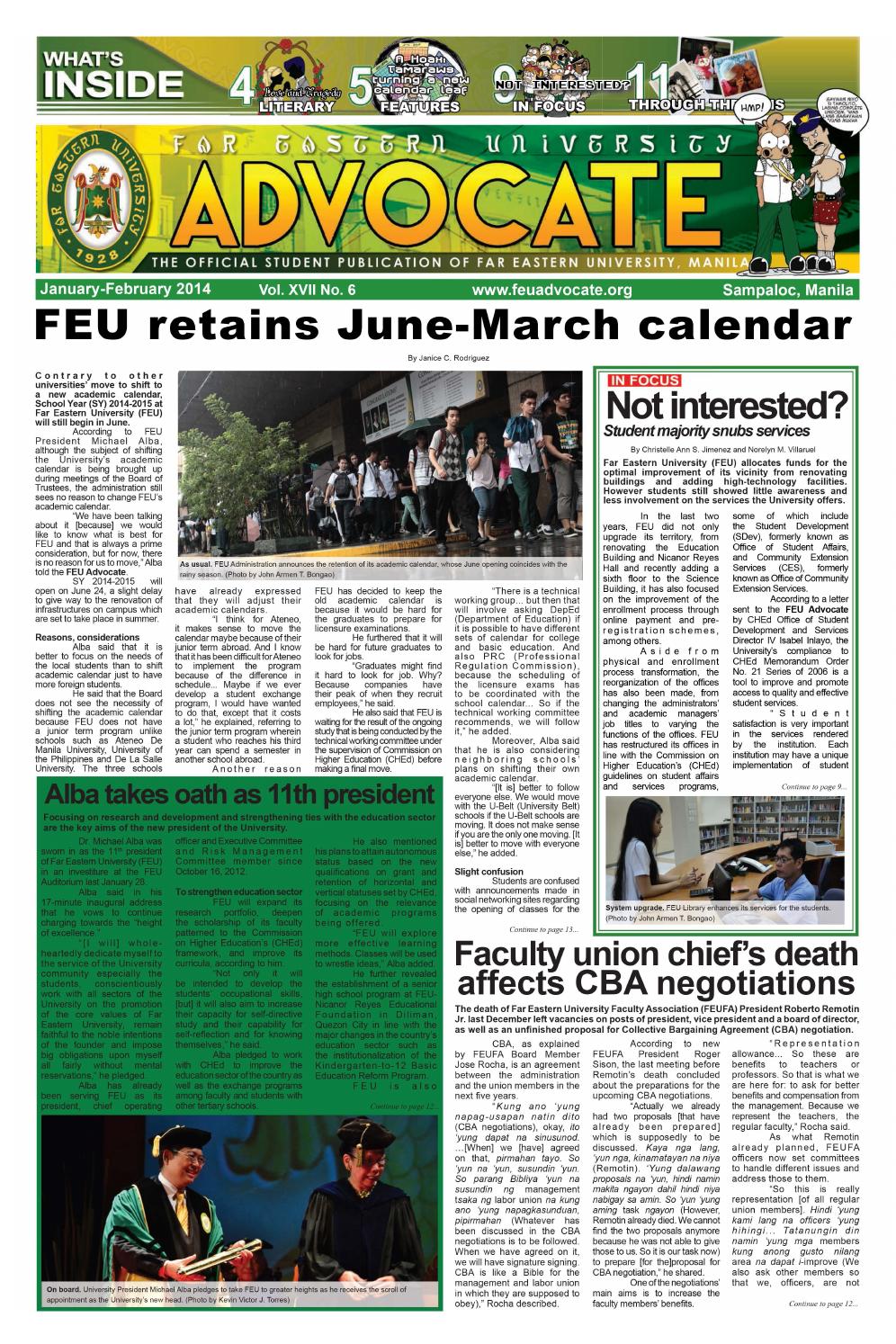 January - February 2014 Issue by FEU Advocate - Issuu