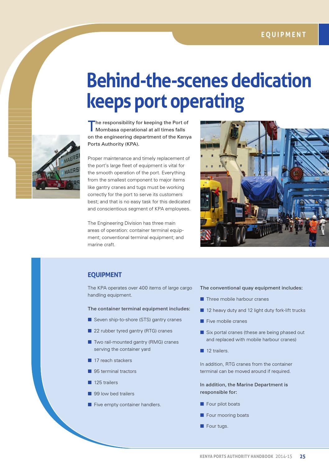 Kenya Ports Authority Handbook 2014 by Land & Marine Publications Ltd ...