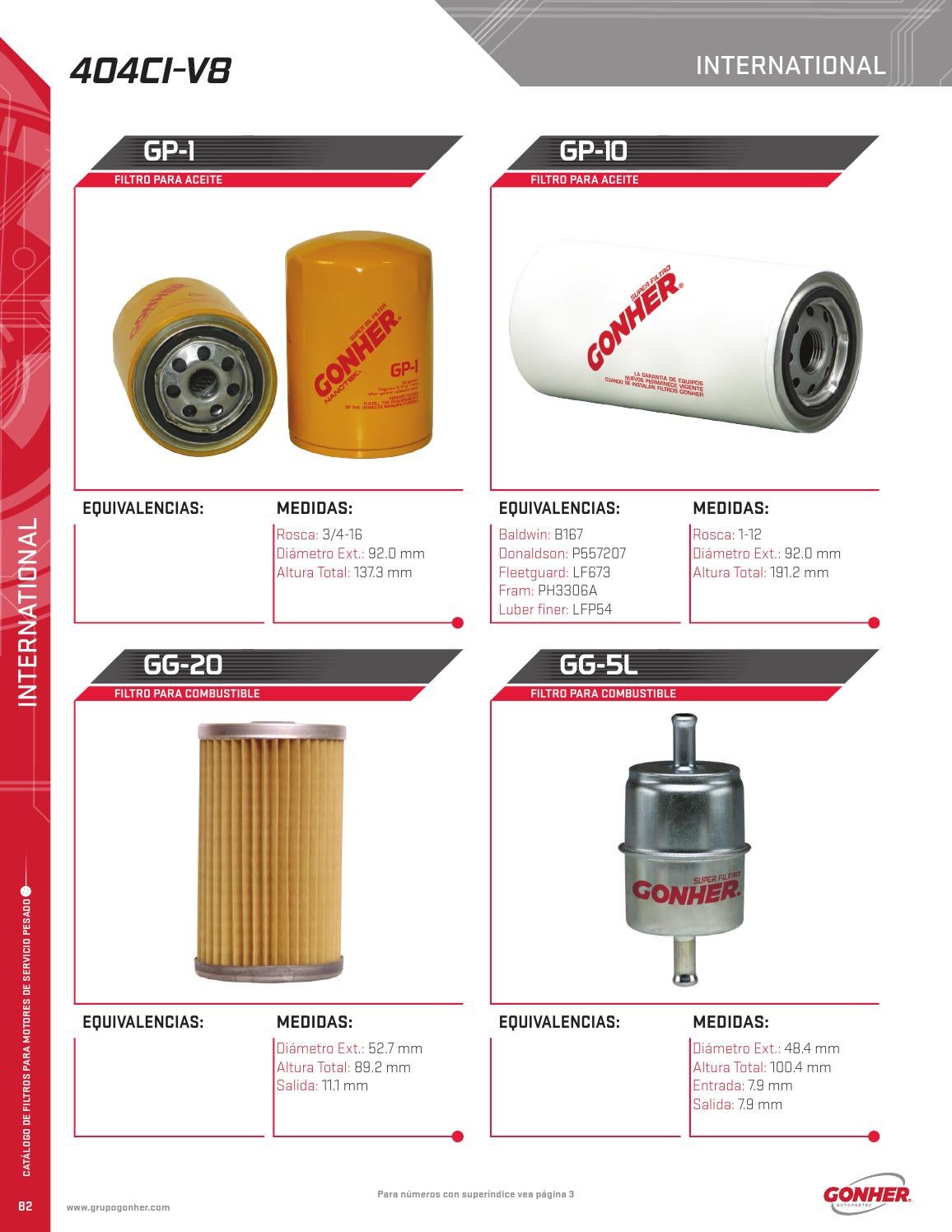 Filtros Gonher Equivalencias De Filtros Para Vehículos, 51% OFF